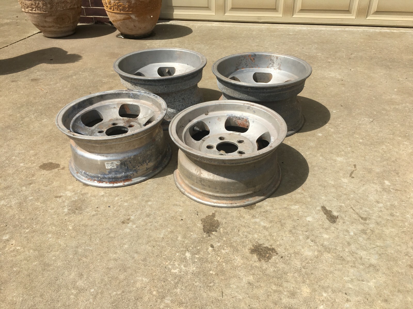 1970’s Aluminum Slot Mags Rims Wheels 15” Rears 14” Fronts Set of Four ...