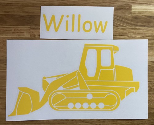 Personalised Bulldozer Digger Toy Box Vinyl Decal Sticker Storage Label ...
