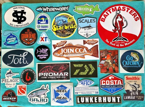 28+ - DIFFERENT & AUTHENTIC - SPORT FISHING DECALS LOT - OFFSHORE VINYL ...