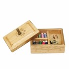 1:12 Miniature Vintage Sewing Box With Needle Scissors Kit Dollhouse ...