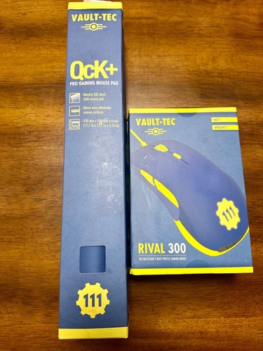 *RARE* Fallout 4 Vault 111 SteelSeries Rival 300 Gaming Mouse and QcK+ ...