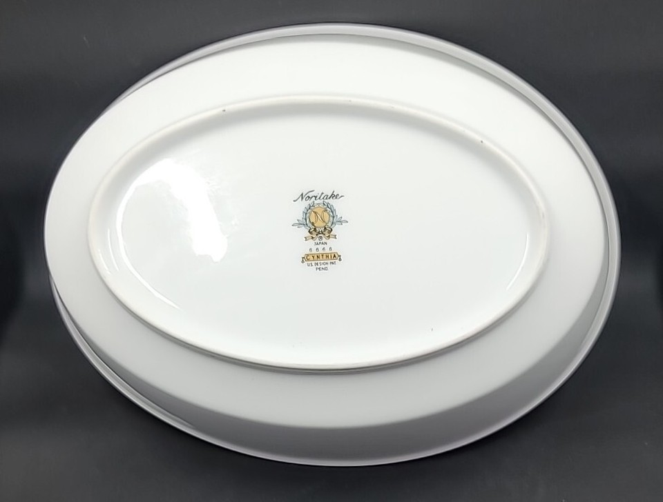 VINTAGE Noritake China Cynthia Pattern 6666 Platinum Rimmed Oval ...