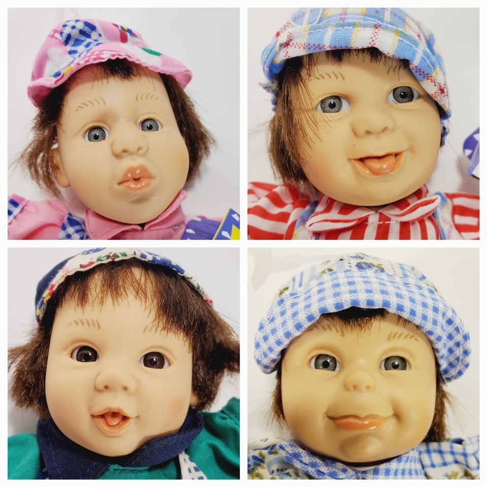LOT 4 NEW Gi-Go GIGO Toys My Pals Bean Bag Kids Vinyl Baby Dolls 8" w ...