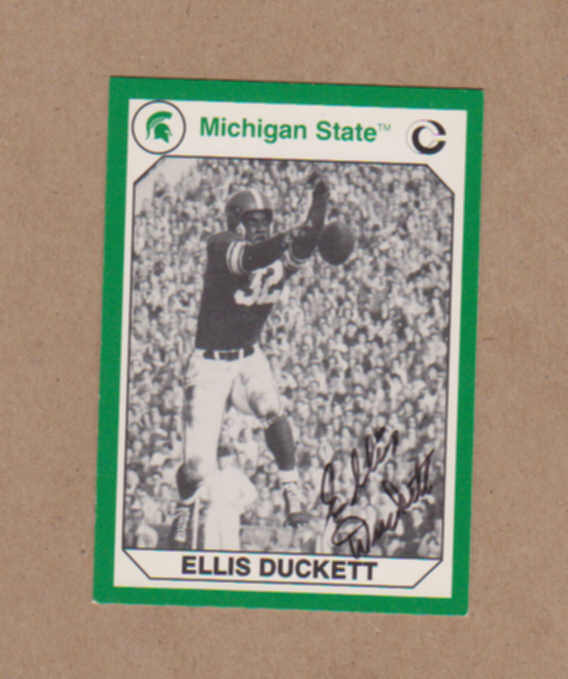 Ellis Duckett(DEC)signed 1990 Michigan State FB card #33 (1954 Rose ...