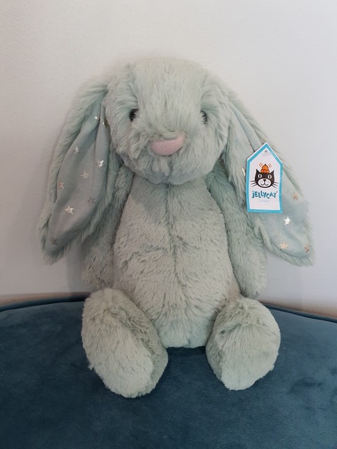 Jellycat Bashful Sparklet Green Bunny Medium 31cm Plush for sale online ...