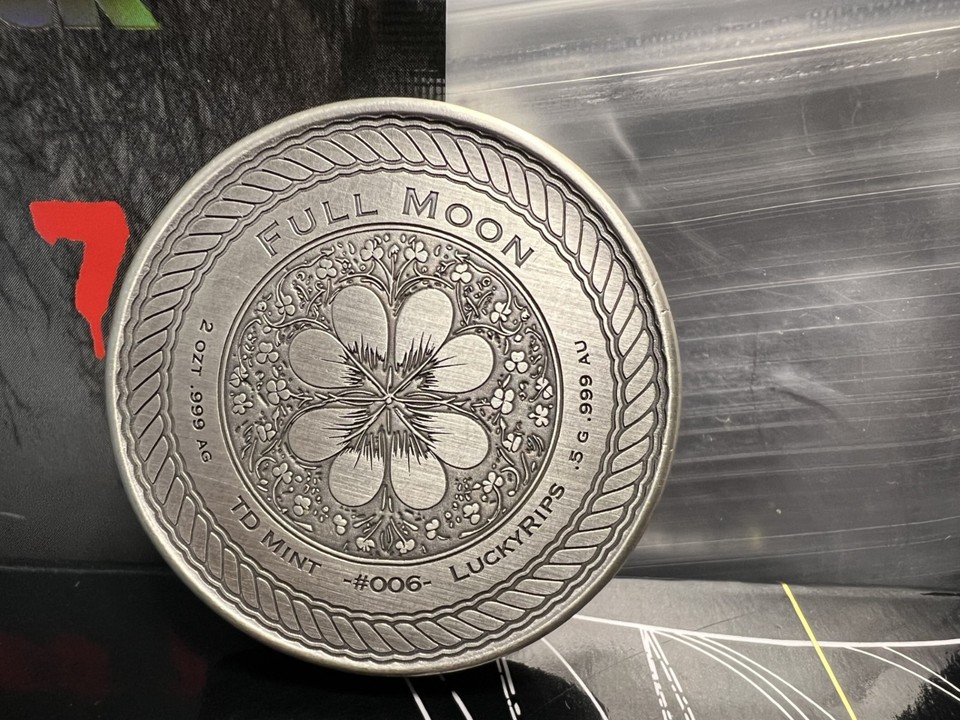 Lucky Rips - Full Moon - 2oz Silver + .5 Gram Gold TD Mint #006 | eBay