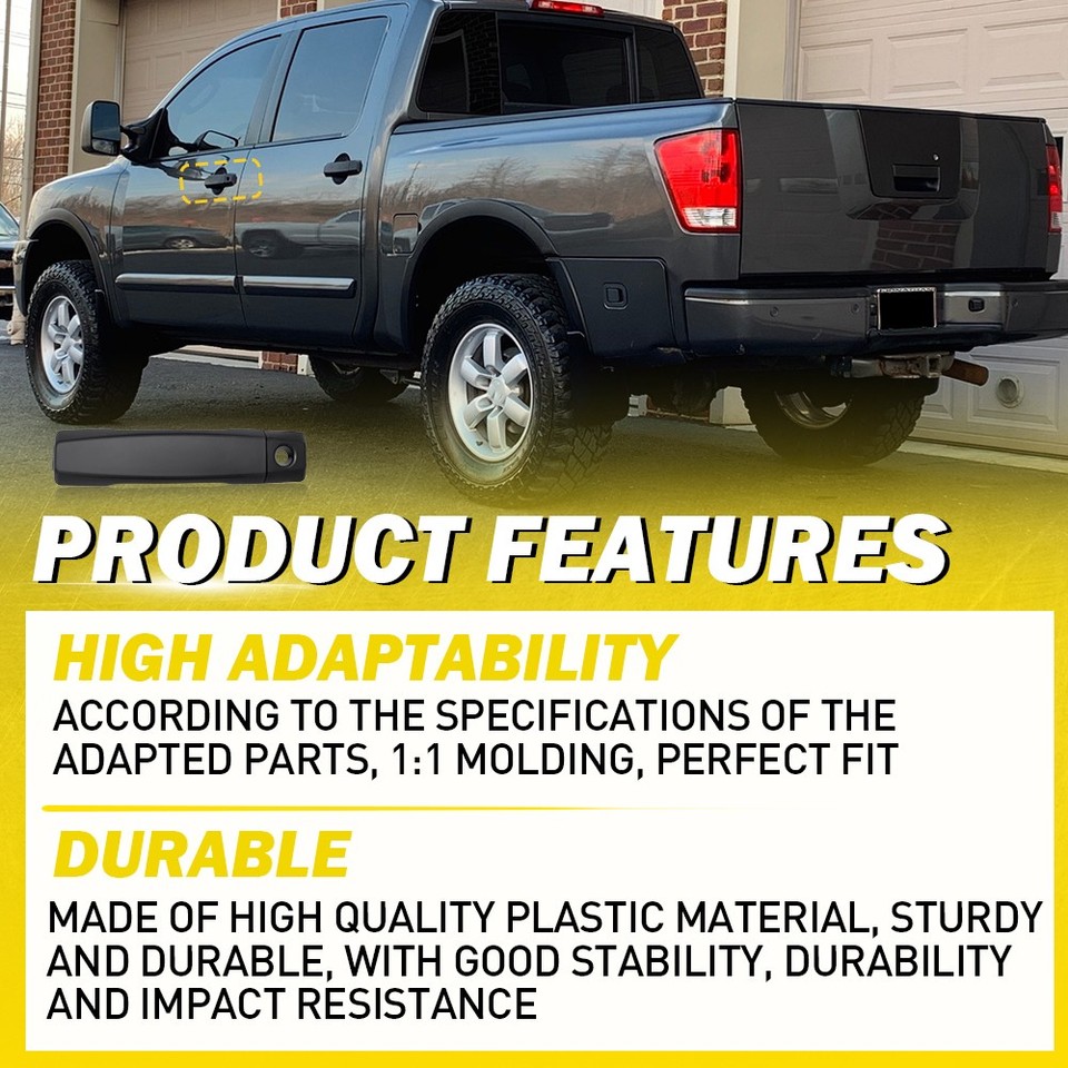 For Nissan Titan 2004-15 Driver&Passenger Black Exterior Door Handle ...
