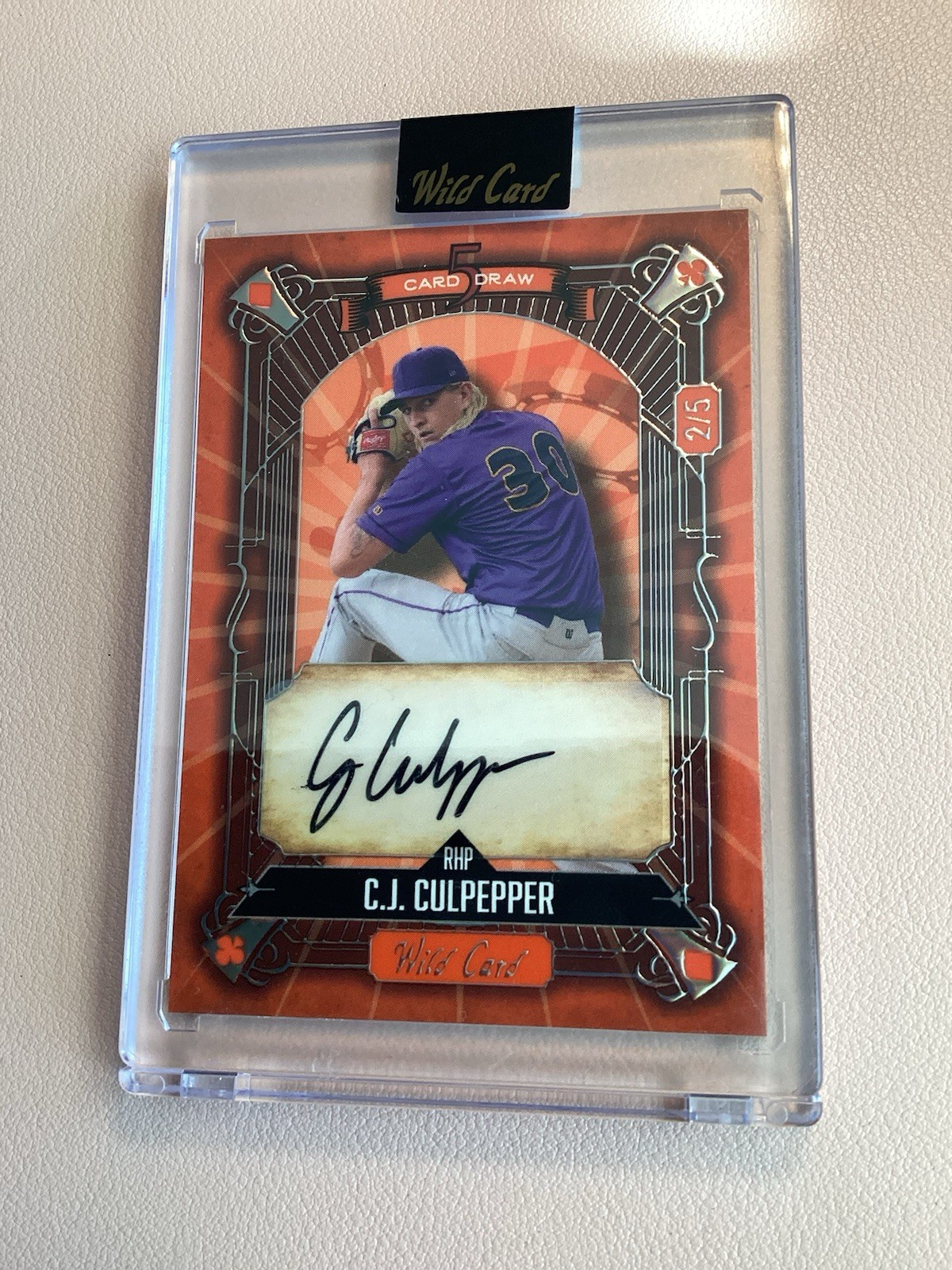CJ Culpepper 2024 Wild Card Five Card Draw #5CDV-CCA Vintage Auto Red ...