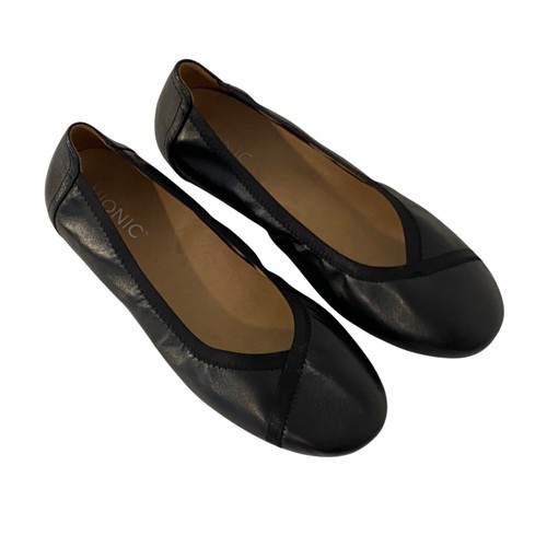 Vionic Caroll Ballet Flats Womens Size 8.5 Black Leather Slip On ...