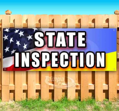 STATE INSPECTION Advertising Vinyl Banner Flag Sign Many Sizes MECHANIC ...
