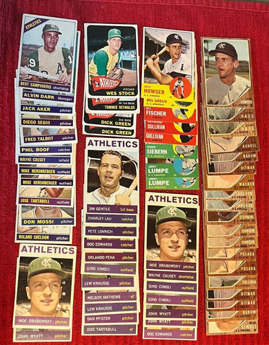 84 Cards 1960-1966 Topps All Kansas City Athletics Common Card Lot w ...
