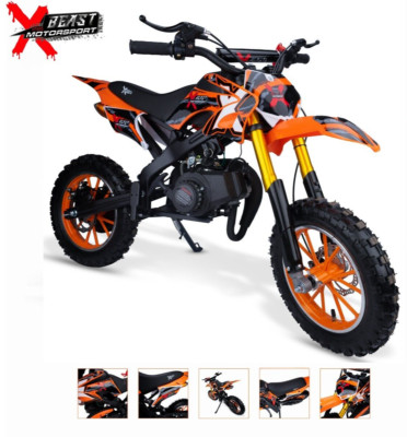 49cc Mini Dirt Motorbike Motocross Champion Scrambler ORANGE Petrol Off ...