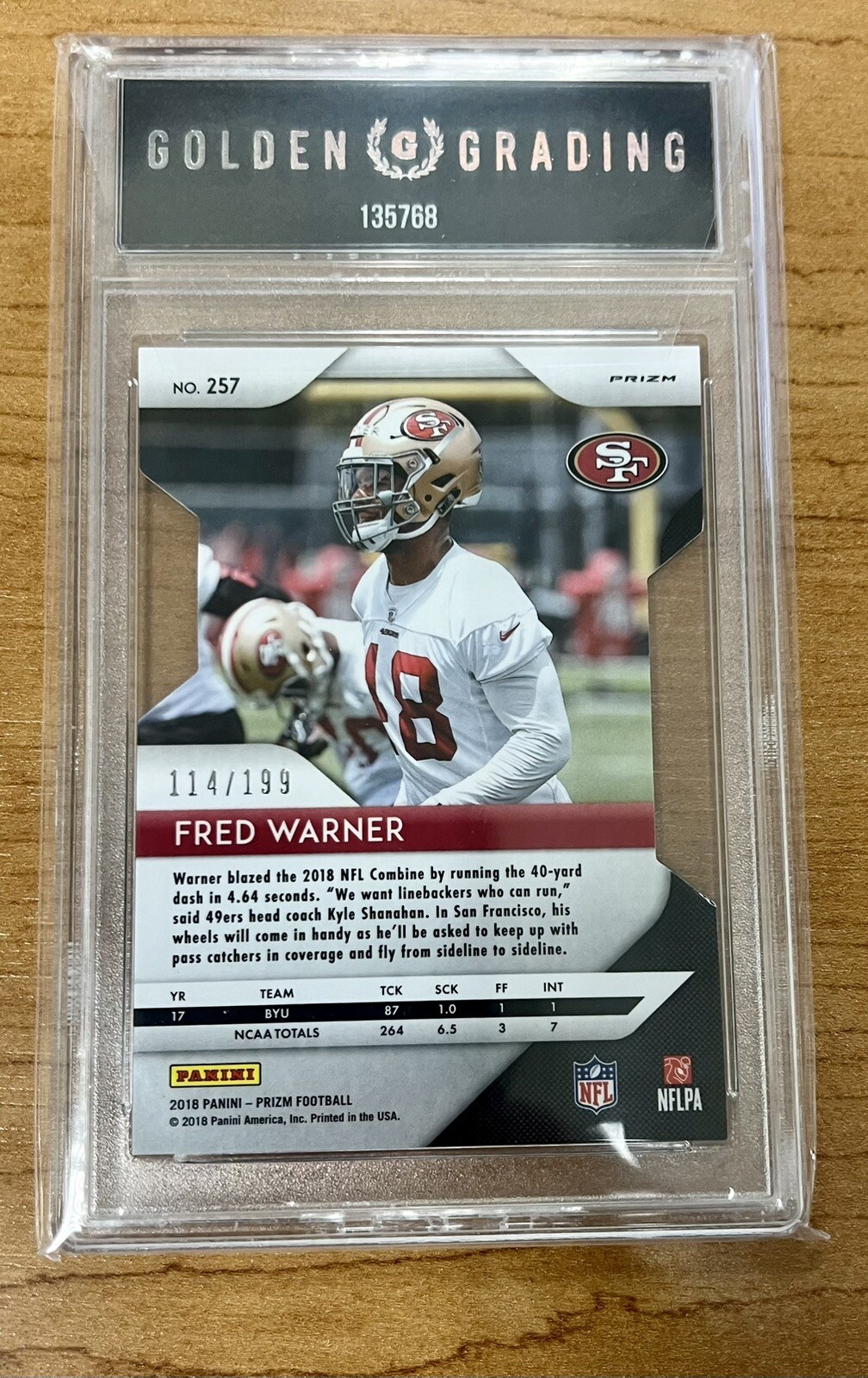 2018 Panini Prizm - Rookie Lazer Prizm #257 Fred Warner (RC) for sale ...