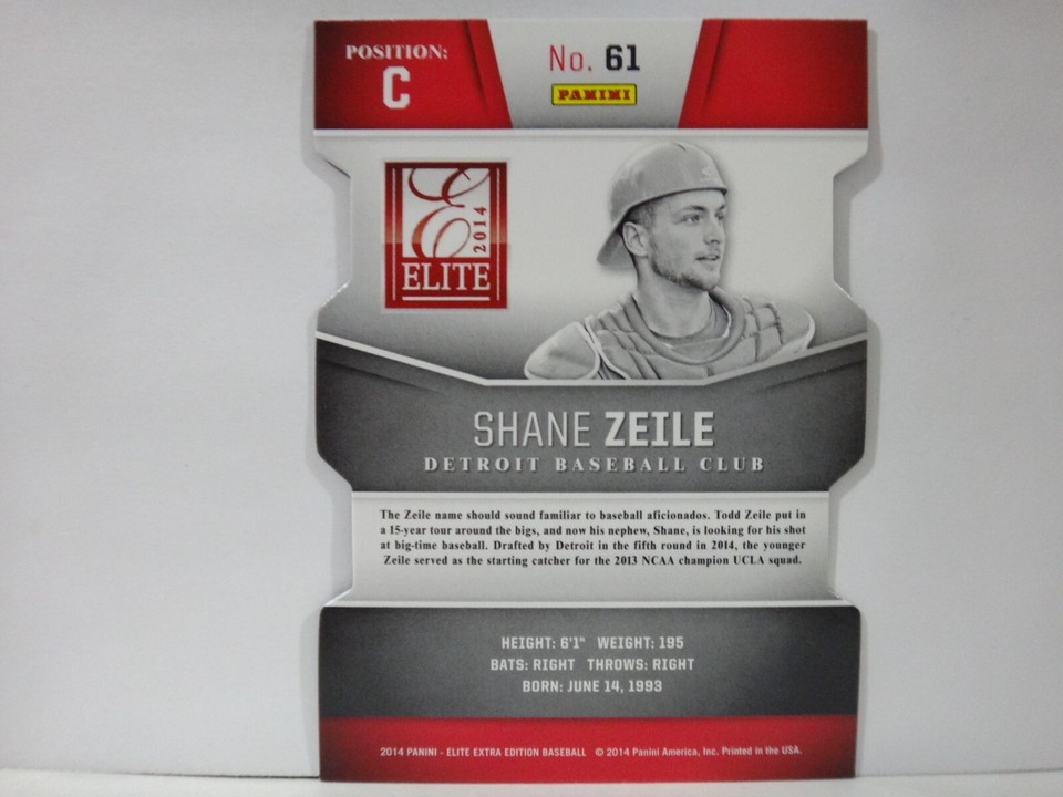 2014 Panini Elite Extra Edition Prospects Status Blue Die-Cut /100 Shane Zeile | eBay