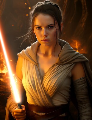 "Rey Skywalker 2" 8.5" x 11" Fine Art Print Limited to 20 Hand-Numbered ...