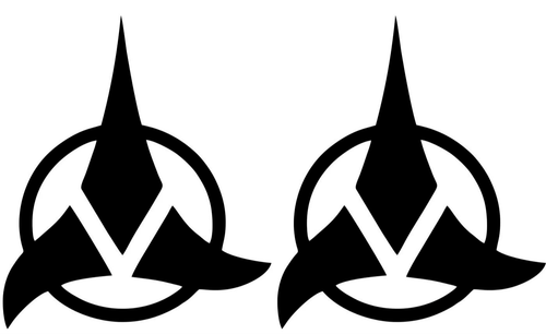 Star Trek - Klingon Logo -TWO 5" Black Vinyl Decals Car Truck Tablet ...
