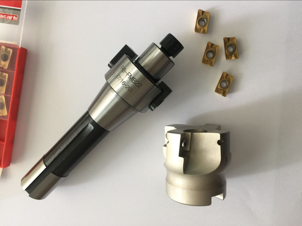 R8-FMB22 Shank 400R 50mm Face End Mill CNC Cutter w/ 4x APMT1604 ...