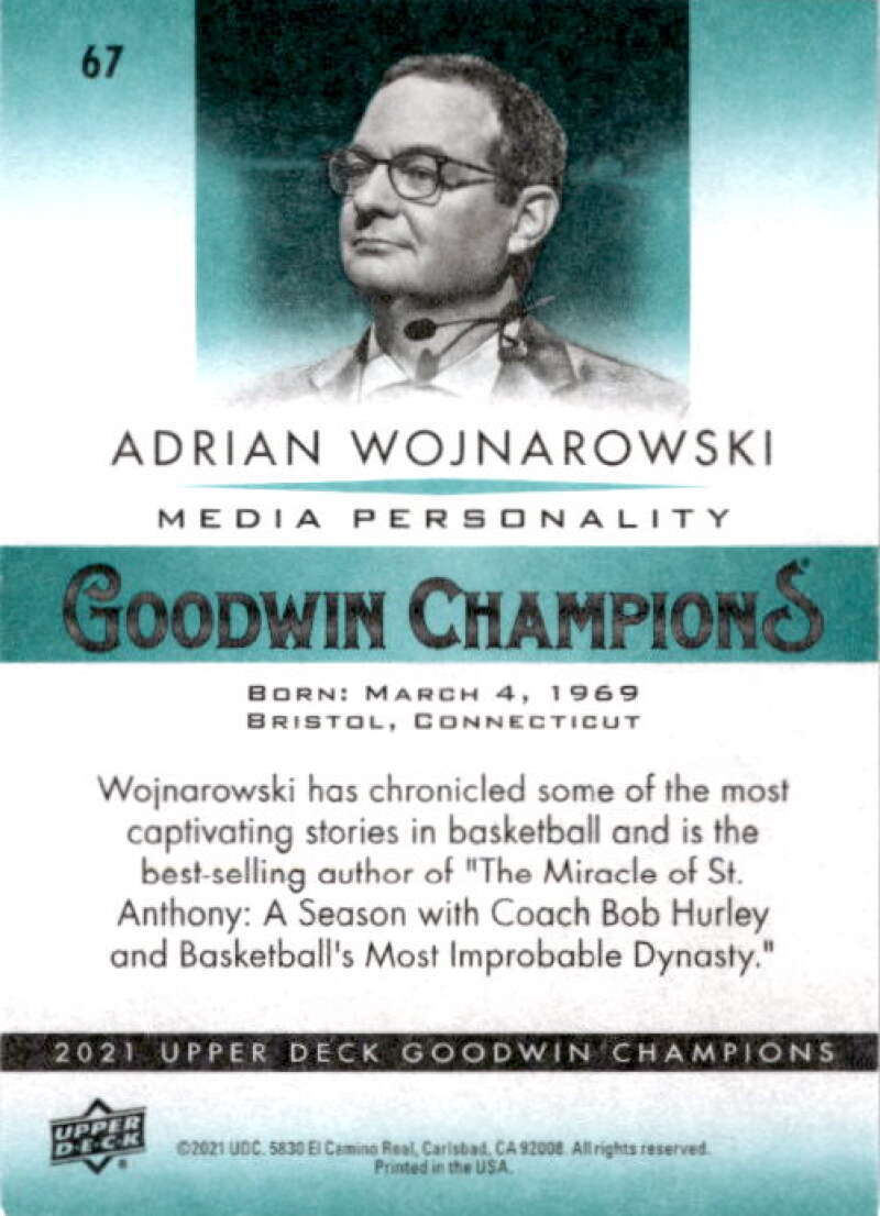 2021 Upper Deck Goodwin Champions #67 Adrian Wojnarowski MultiSport | eBay