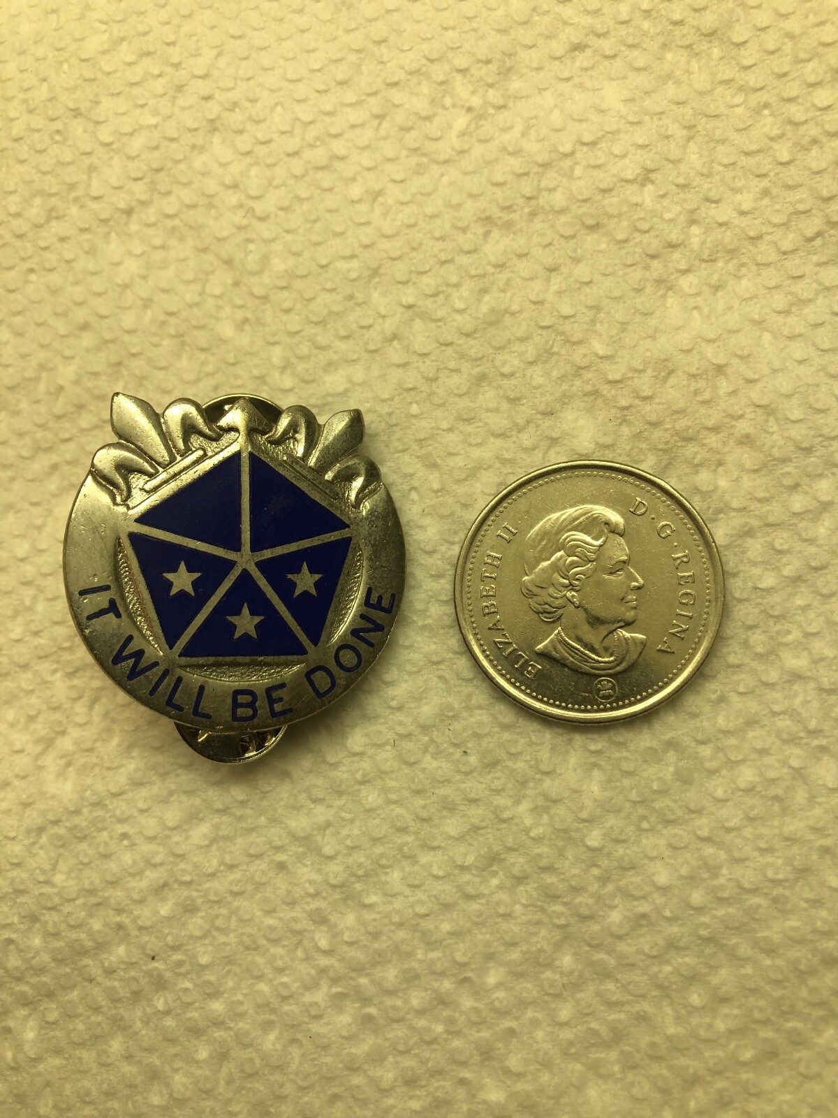 VINTAGE United States ARMY DUI 5th Corps 'It Will Be Done" Metal Enamel ...