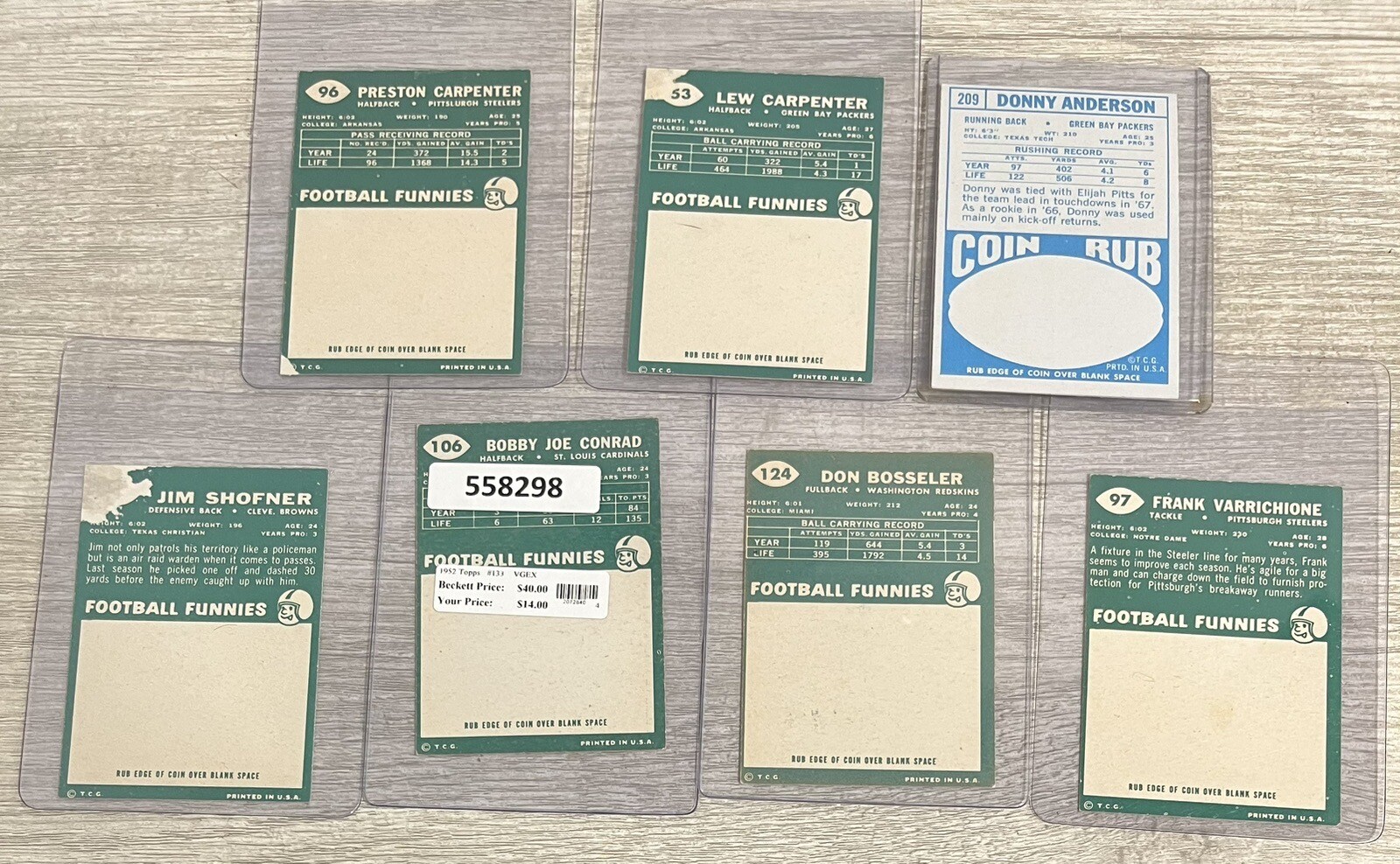 Vintage Signed Auto Football Card Lot Of 7 - 1960 & 1968 Topps V6 | eBay