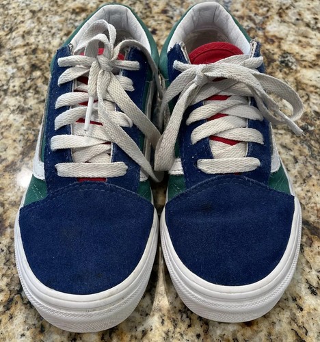 Vans Old Skool Yacht Club Size 2 Kids Blue Green Yellow Red Color Block ...