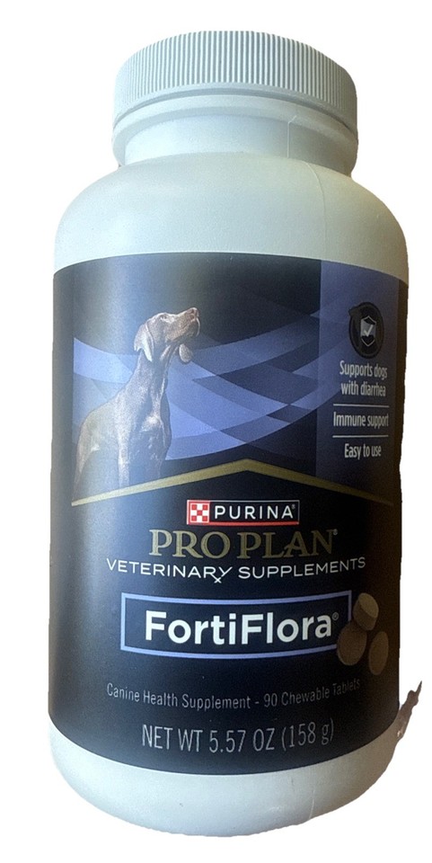 4x Purina Pro Plan FortiFlora Probiotic Supplements Dog 90 Chewable ...