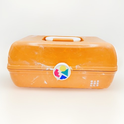 Caboodles On the Go Retro Makeup Case Large Peach-Orange Marble w ...