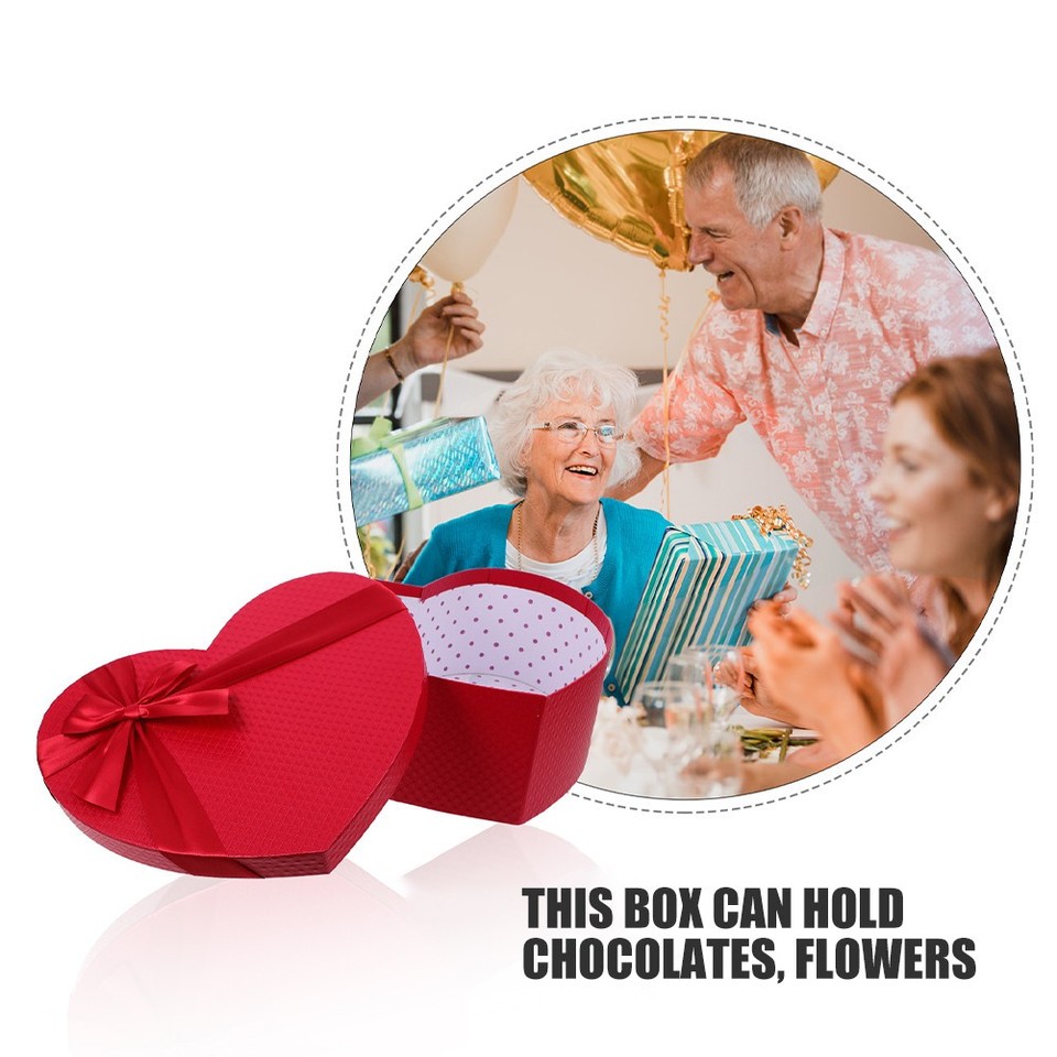 Heart Shape Present Boxes Elegant Red Heart Boxes With Lids And Ribbon ...