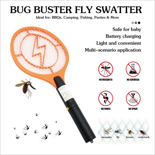 Electric Bug Buster Fly Swatter for Home & Camping Orange 48.5cm | eBay ...
