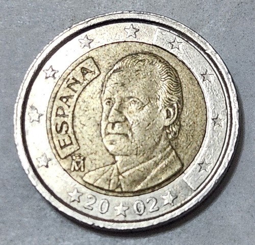 EUROPEAN UNION (SPAIN) 🇪🇺 / 🇪🇦 TWO (2) EURO COIN 2002 (KING JUAN CARLOS ...