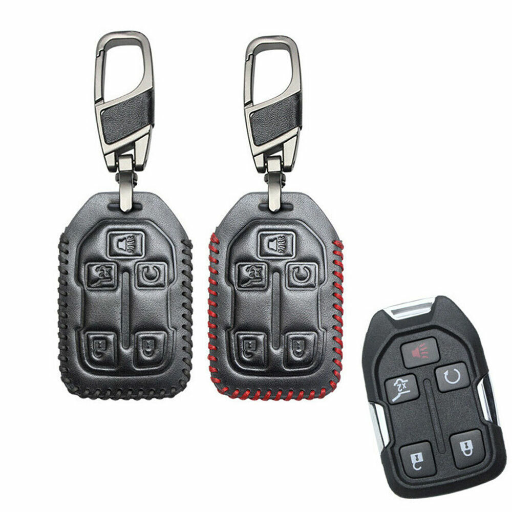 Leather Remote Fob Smart Protective Keyless Key Cover Case For Chevy ...