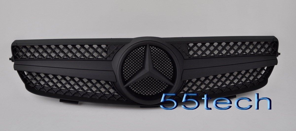 Mercedes W209 CLK CLK500 CLK320 CHROME Grille 03~09 1 Fin 100% black ...