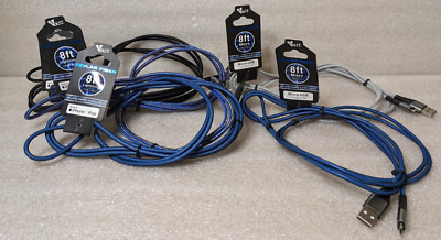 🔥NEW🔥 Voltz Kev-lar Fiber 8ft USB Cable - Apple iPhone/iPad or Micro ...