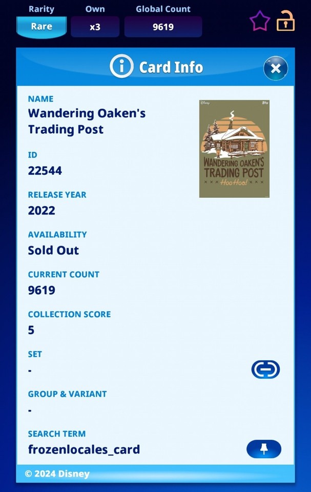 Topps Disney Collect Digital Frozen Locales WANDERING OAKEN'S TRADING ...