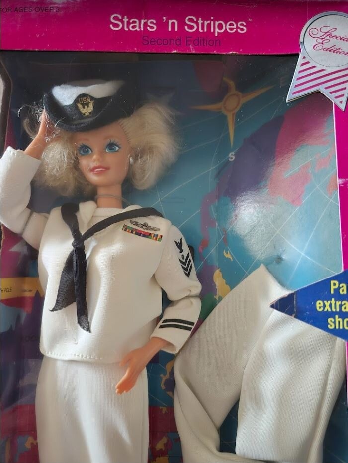 1990 Navy Barbie Doll Stars ' N Stripes USN Special Edition Mattel ...