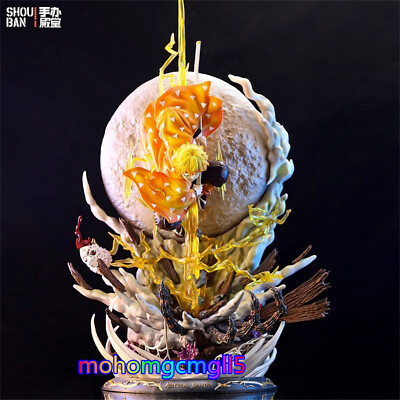 Demon Slayer Agatsuma Zenitsu PVC Figure GK Model Statue Light Up w/3 ...