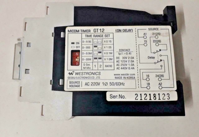 AFTER TESTED WESTRONICS GT12 MICOM TIMER ON DELAY SLIM TYPE SER. NO ...