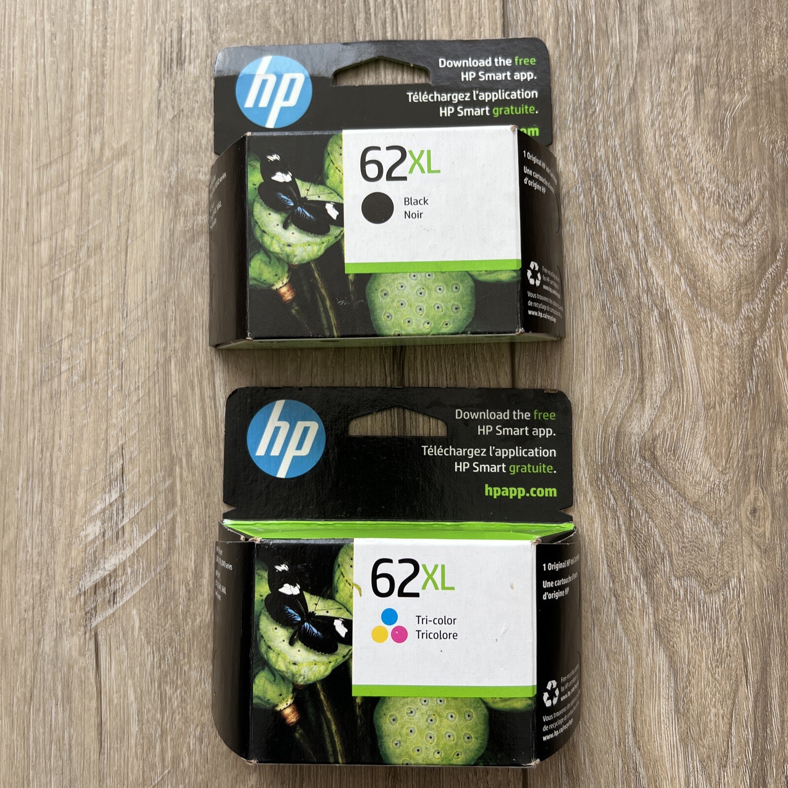 2 Genuine HP 62XL HighYield Black & Color Ink ENVY 5542 5545 5660 5663 ...