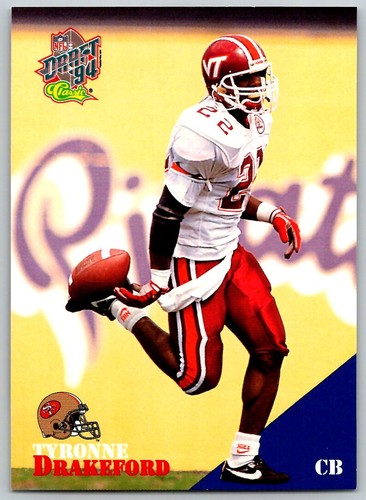 1994 CLASSIC NFL DRAFT TYRONNE DRAKEFORD SAN FRANCISCO 49ERS #54 | eBay