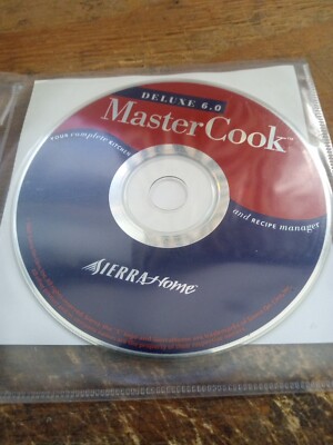 MasterCook Deluxe 6.0 (Windows PC, 2001) Cooking Recipe Manager Disc ...