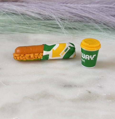 Mini Foodie Brands Zuru Subway Sandwiches Footlong Lot Of 2 Coffee Cup ...