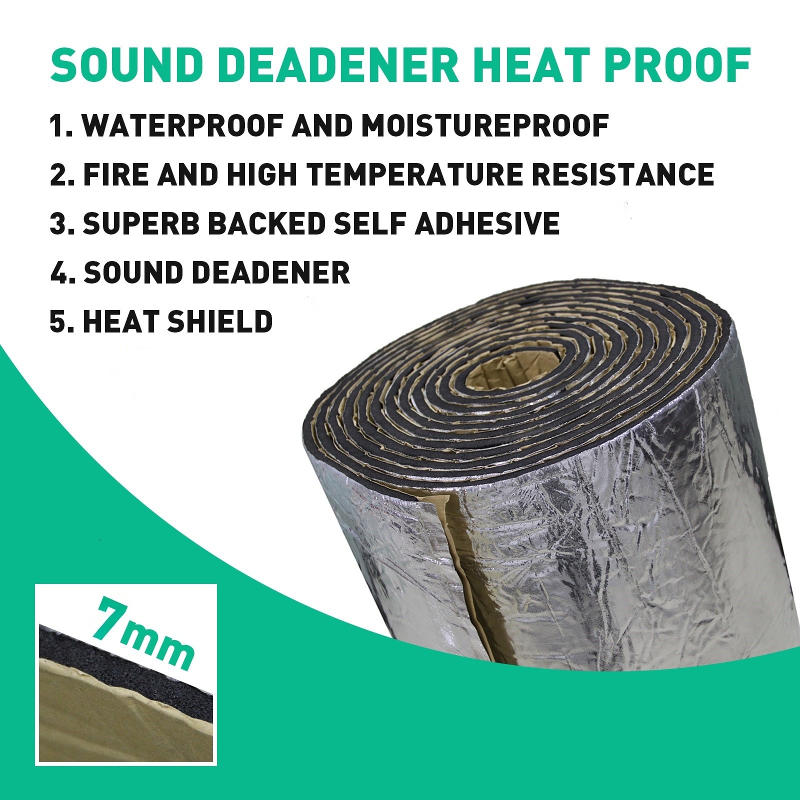 94"x40" Sound Deadener Noise Proof Car Van Insulation Heat Shield Self ...