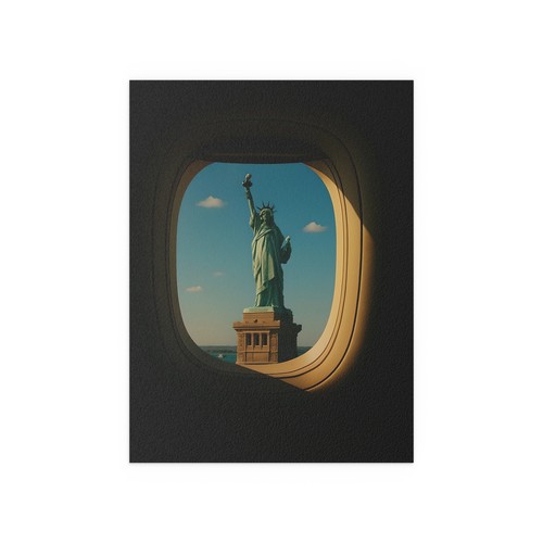Silk Poster, Airplane Window Poster, Statue of Liberty View, Wall Art ...