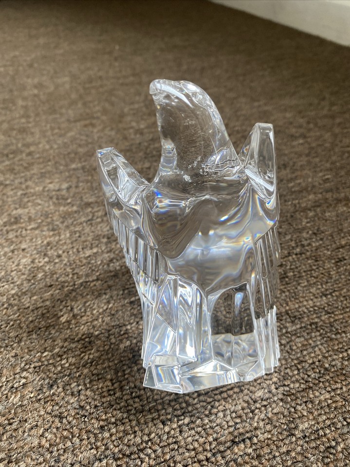 Vintage Signed Steuben Crystal Glass Eagle, Glass Bird, Figurine Art ...