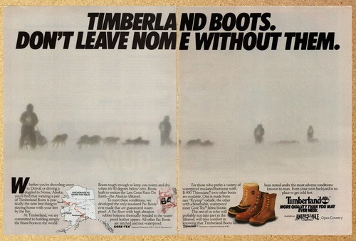 Timberland Boots Nome Alaska Dogsled - 2 Page Vintage Print Ads Poster ...