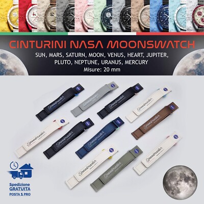 Cinturino MoonSwatch Speedmaster Nasa Strap mission to the moon mars ...