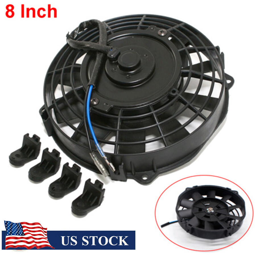 8" 80W Electric Cooling Fan Engine Radiator Oil Cooler For 12V Car ...