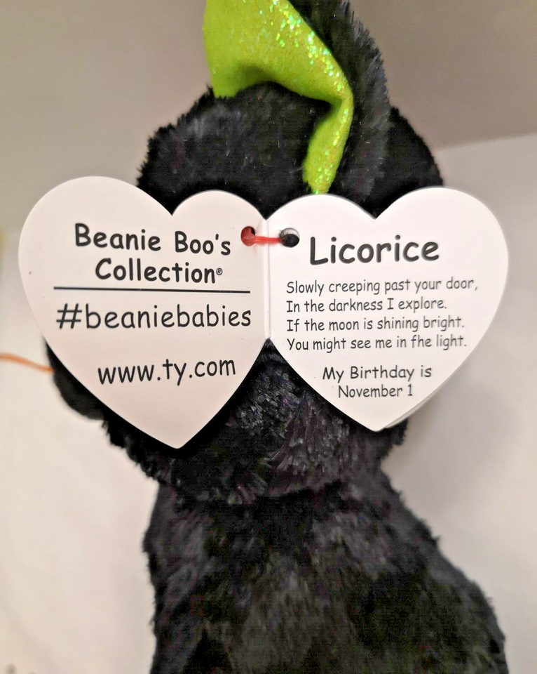 Ty Beanie Boo Licorice The Black Cat - 6".New. | eBay