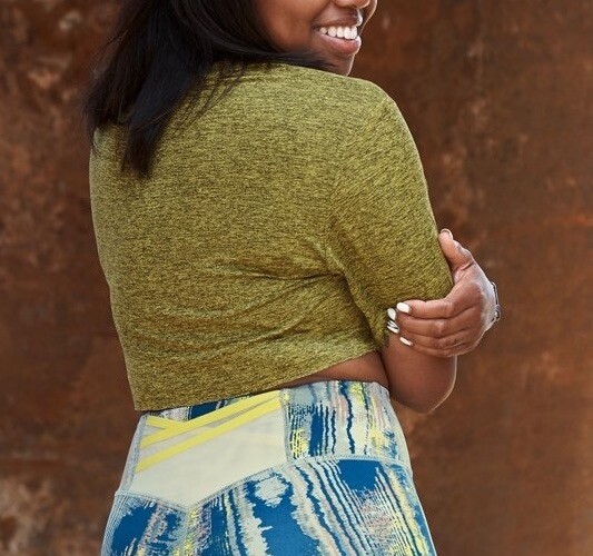 Fabletics Leaf Green Dry Flex Short Sleeve Cropped Top Tee Size M | eBay