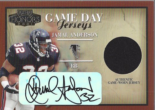 2001 Playoff Honors Game Day Jerseys Autographs #GD5 Jamal Anderson ...